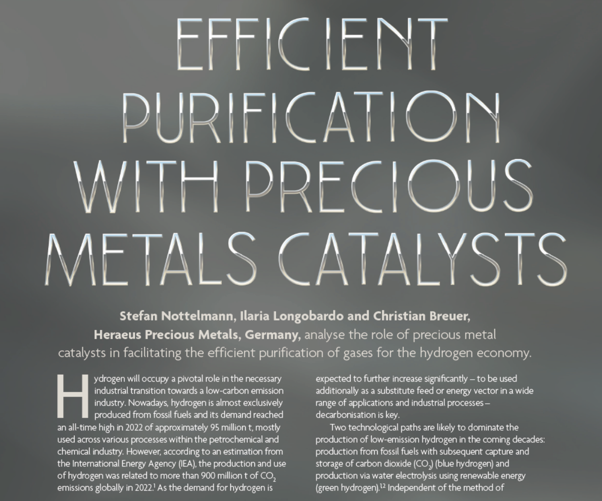Publikation: Efficient Purification With Precious Metals Catalysts